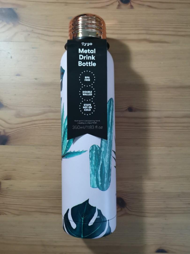 BNWT Typo Metal Water Bottle (350 ml), Furniture & Home Living ...