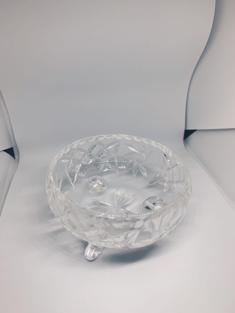 Crystal glass container with lid, Furniture & Home Living, Kitchenware ...