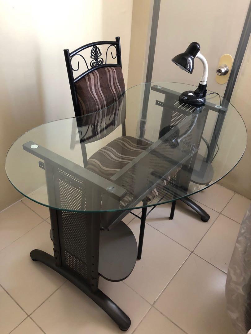 Glass Computer/Study Table, Furniture & Home Living, Furniture, Tables ...