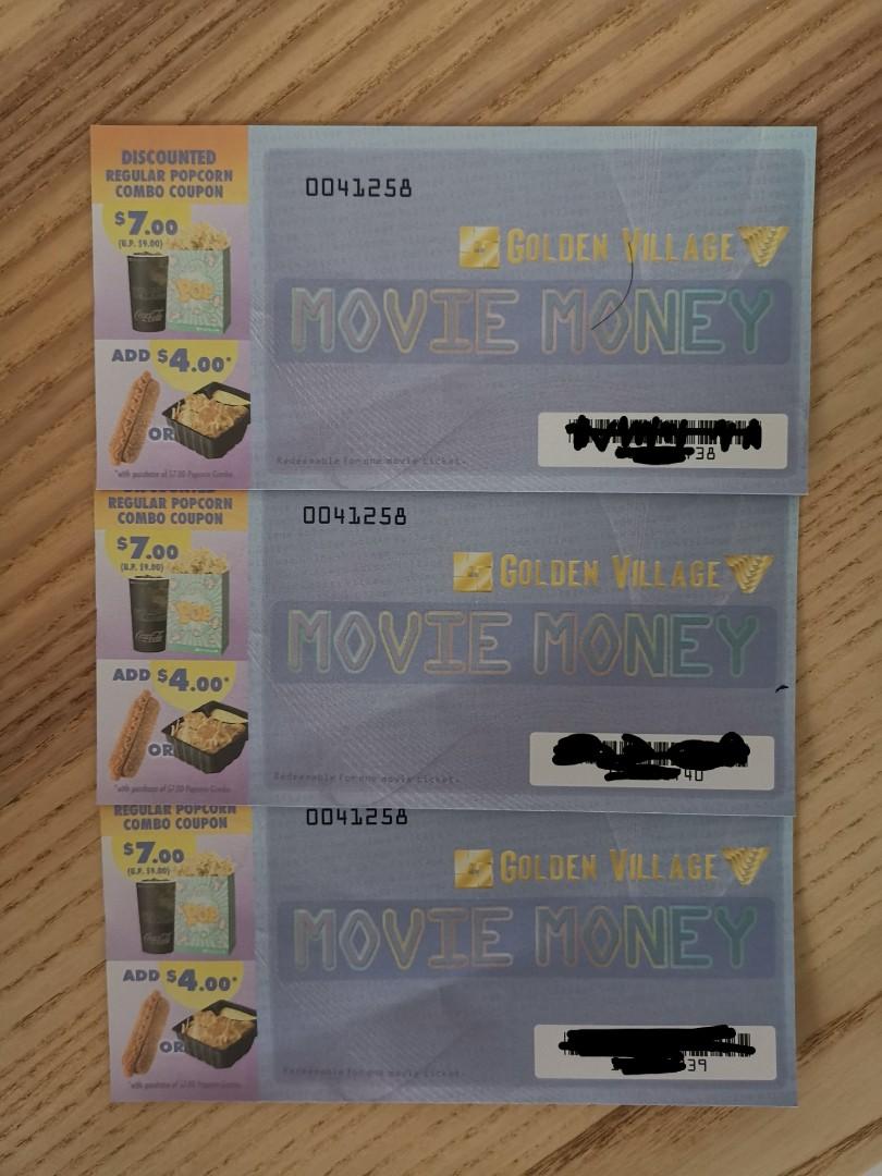 Golden Village Cinema Tickets, Tickets & Vouchers, Vouchers on Carousell
