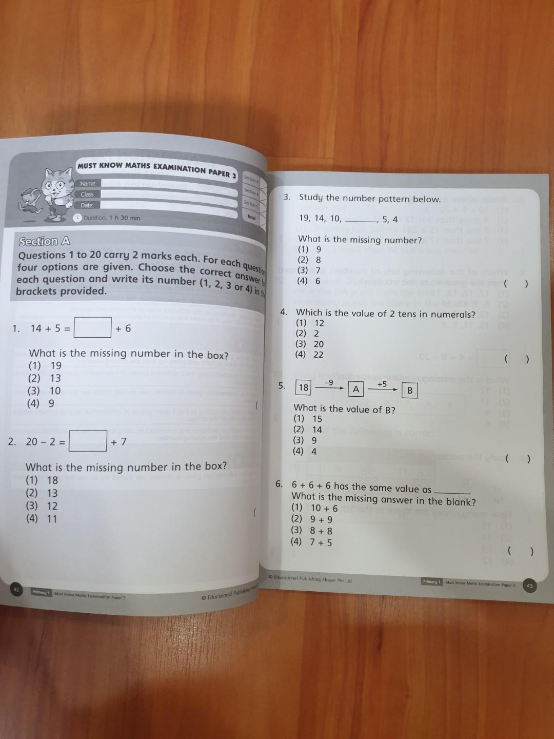 Must Know Maths Examination Questions for Primary 1, Hobbies & Toys ...