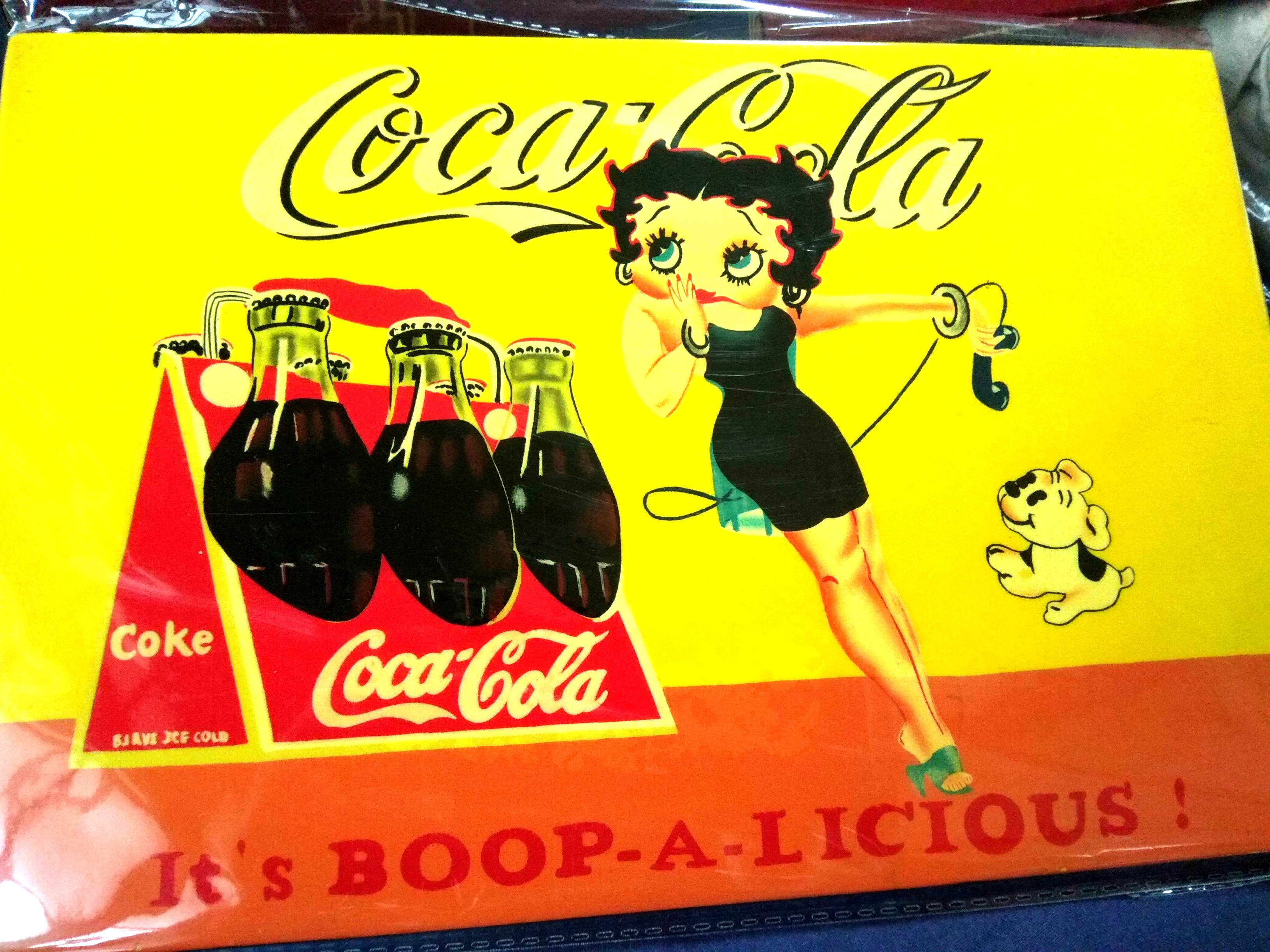 COCA COLA Betty Boop Wooden Wall Picture, Hobbies & Toys, Memorabilia ...