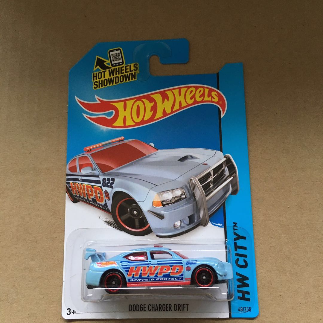 Hot wheels Dodge Charger Drift Police Car HWPD Baby Blue, Hobbies ...
