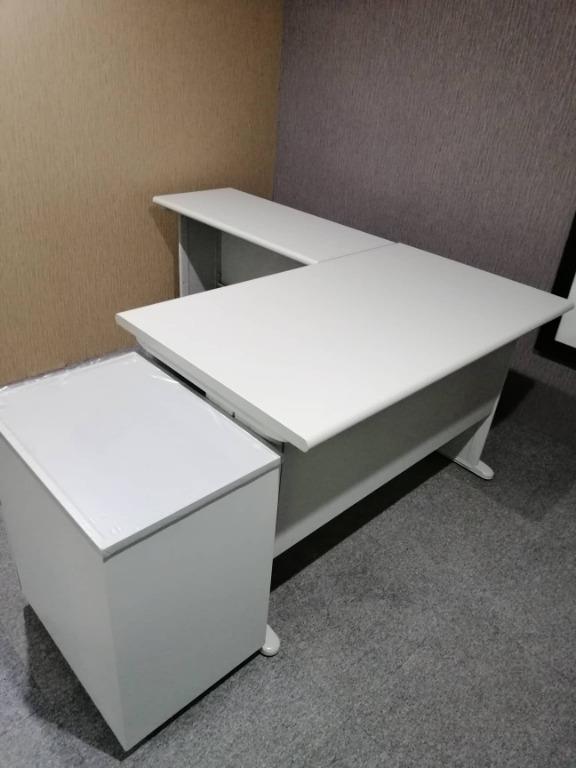 Modern Office L-Shape Table, Furniture & Home Living, Office Furniture ...