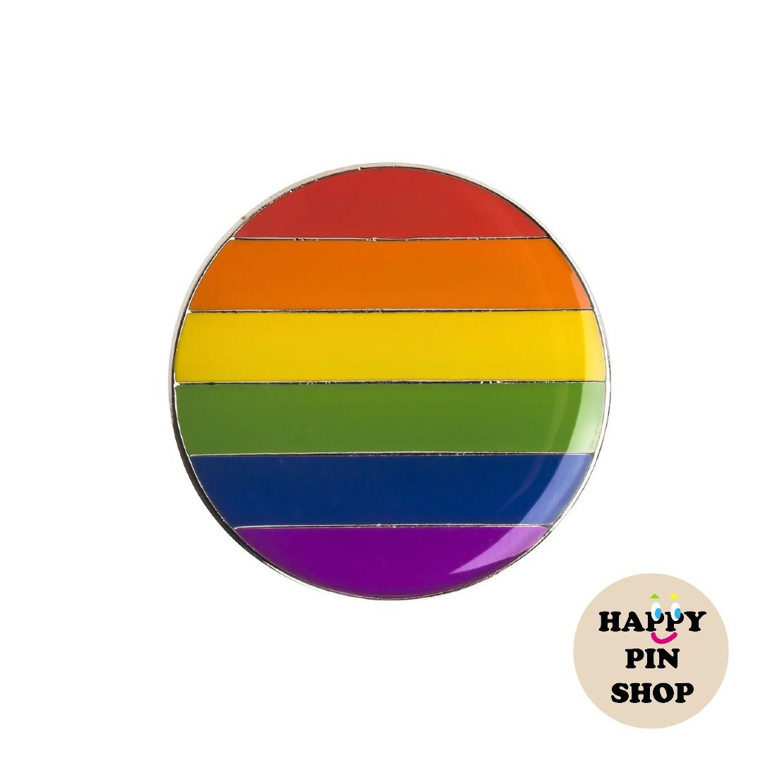 Pride Hard Enamel Round Pin Badge (LGBT, Pride Flag, Rainbow Flag ...