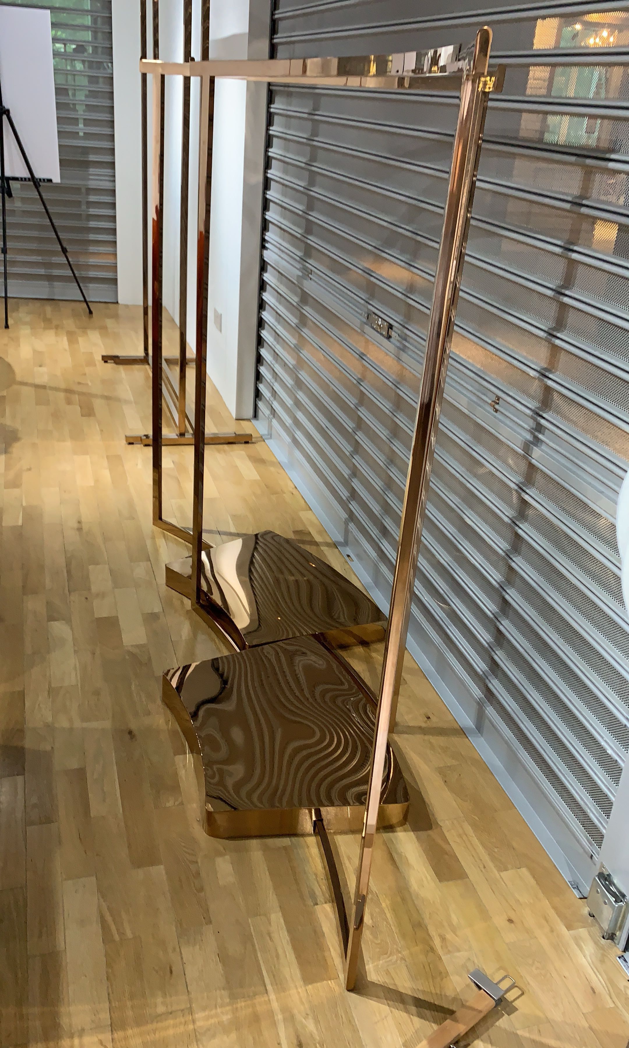 Rose Gold Curved Clothes Rack, Furniture & Home Living, Bathroom ...