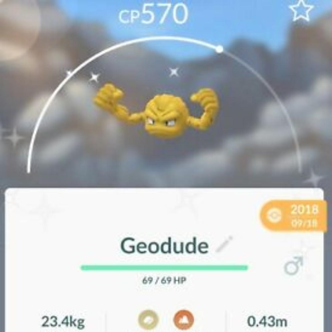SHINY GEODUDE Pokemon Go, Video Gaming, Gaming Accessories, Game Gift ...