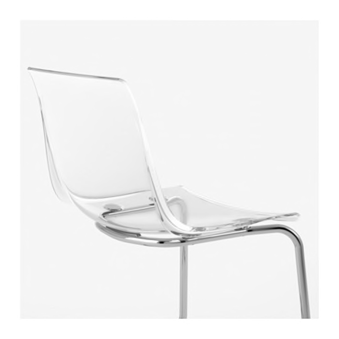 TOBIAS Chair, transparent, chrome plated, Furniture & Home Living ...