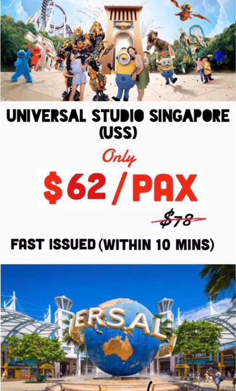 Uss ticket (universal studio singapore ticket), Tickets & Vouchers ...