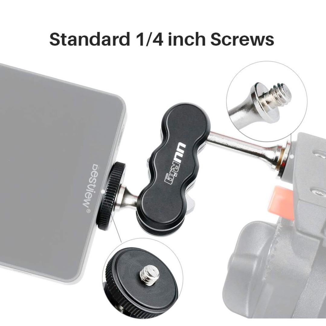UUrig R002 Magic Arm Mount with Double Ball Head 1/4" Adapter for ...