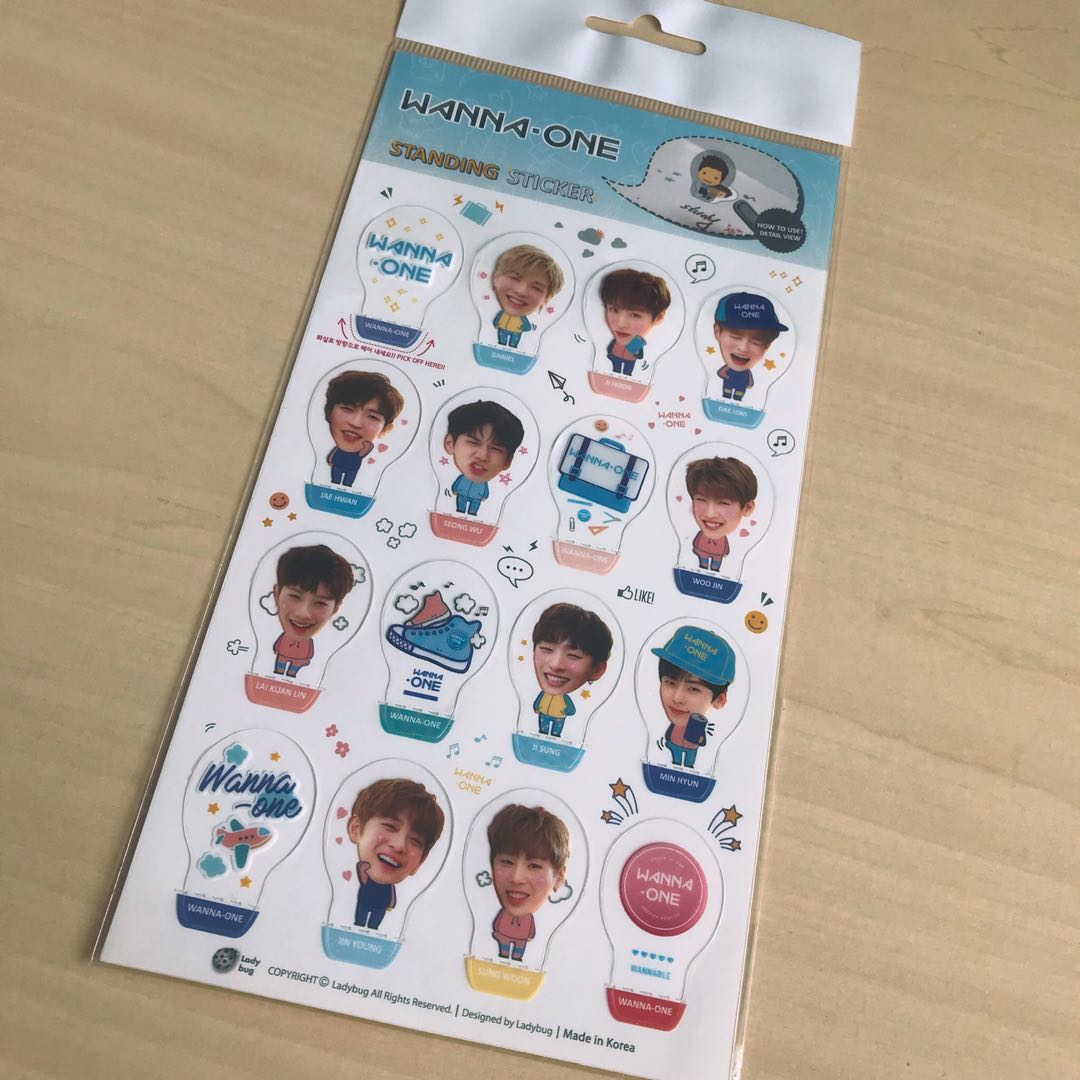 WANNA ONE STANDING STICKERS, Hobbies & Toys, Memorabilia & Collectibles ...