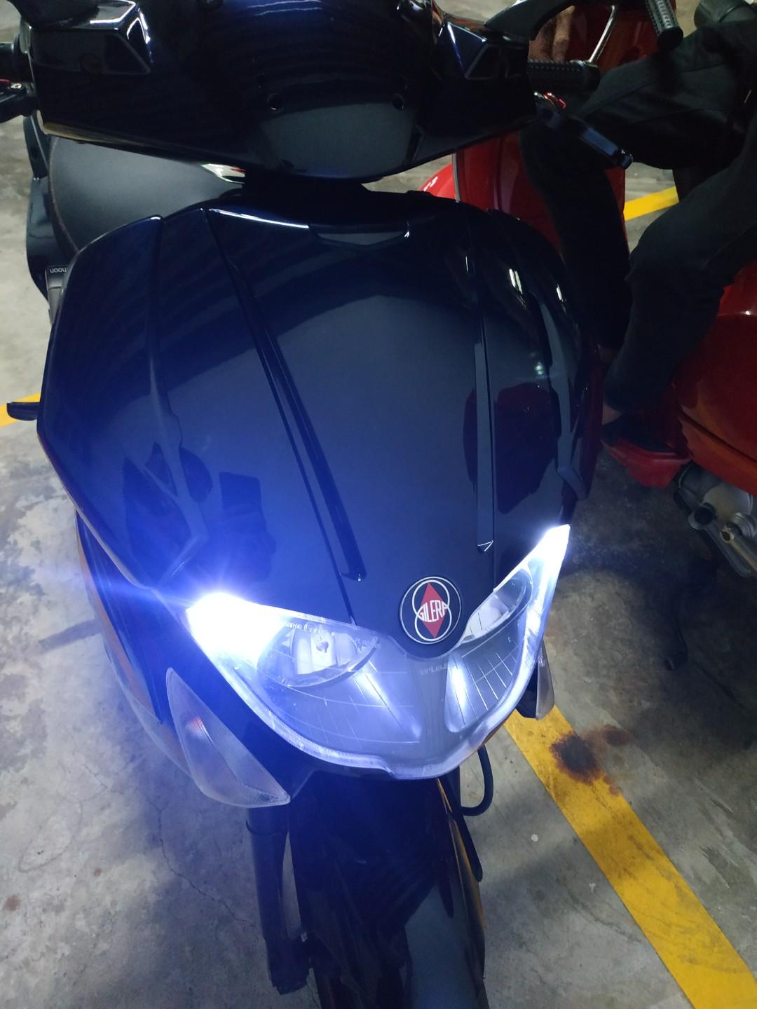 Gilera ST200 LED Headlight and LED pole light, Motorcycles, Motorcycle ...