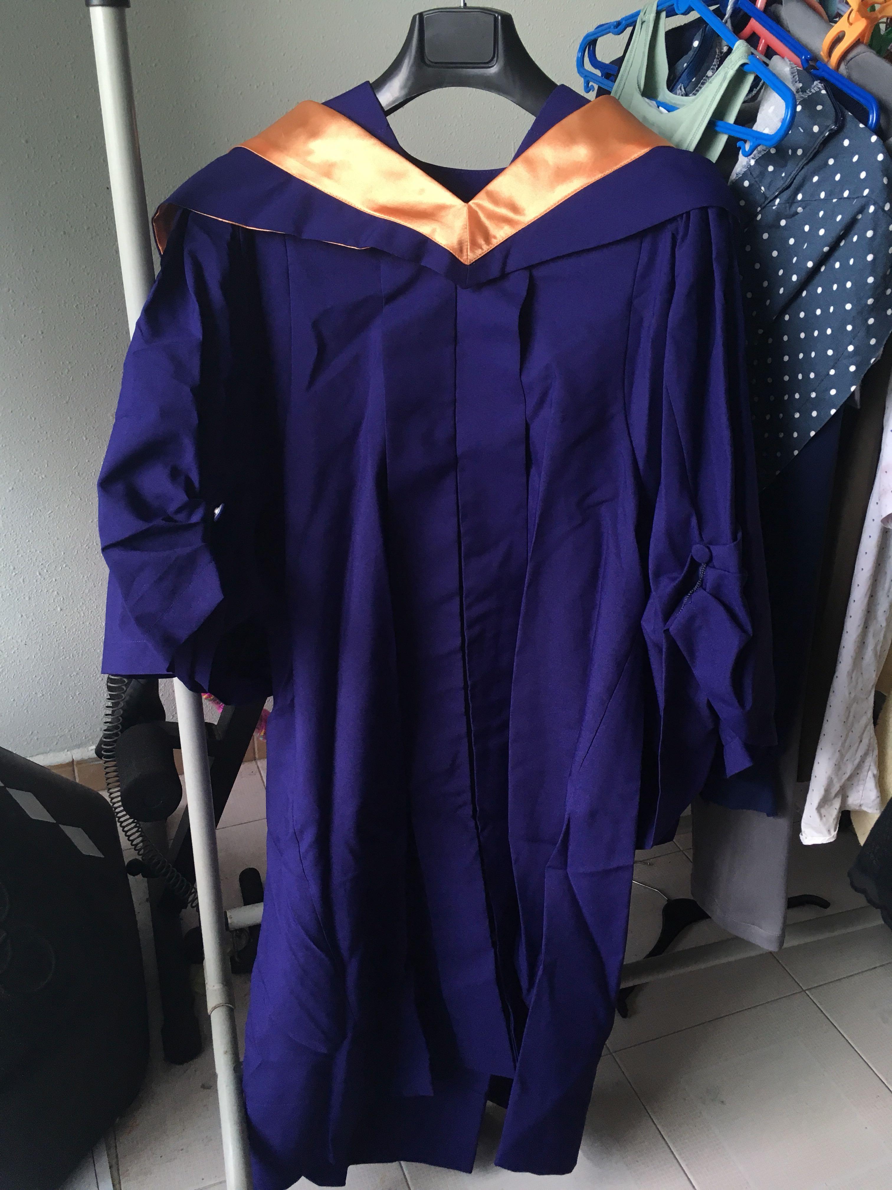 NUS Graduation Gown (Social Science) - Orange hood + Mortarboard + bag ...