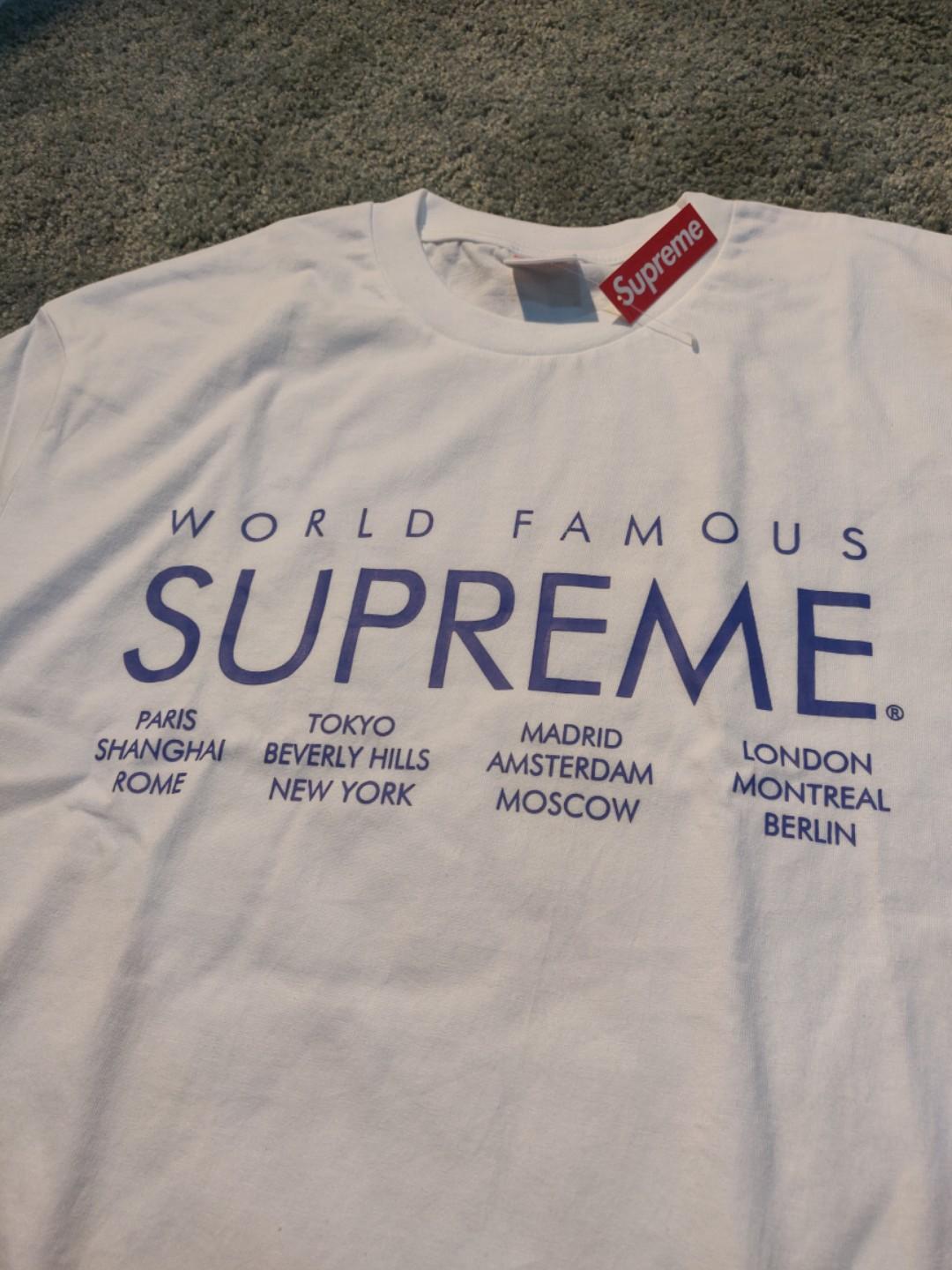 Supreme World Famous Tee, Men's Fashion, Tops & Sets, Tshirts & Polo ...