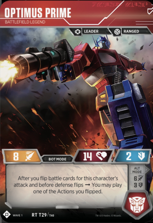 Transformers TCG Optimus Prime Battlefield legends RT, Hobbies & Toys ...
