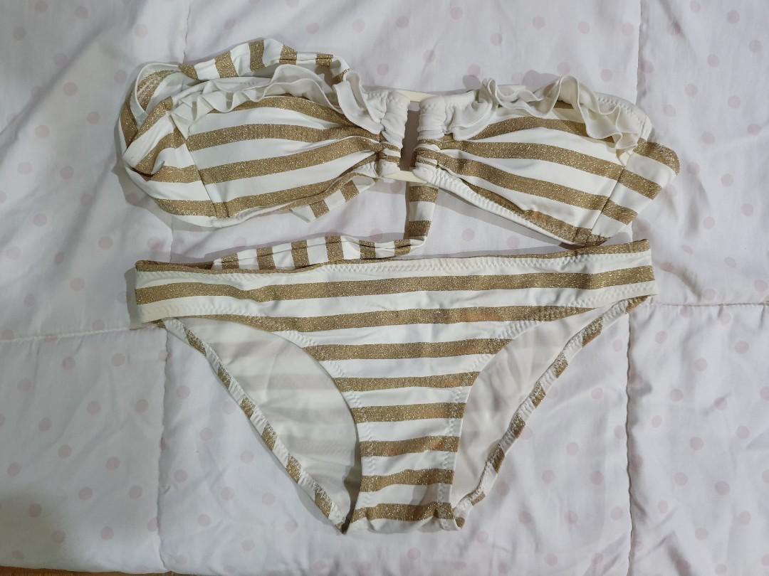 White & gold bikini, Women's Fashion, Swimwear, Bikinis & Swimsuits on ...