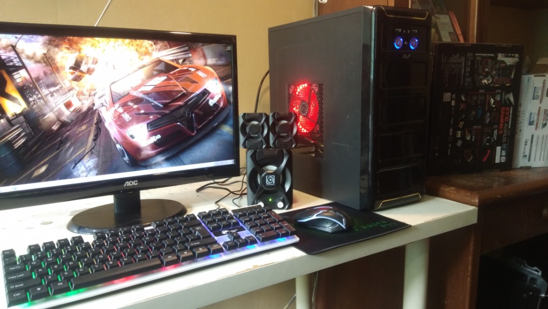 FULLSET GTX PC Gaming Budget WiFi with Monitor | Complete Accessories ...