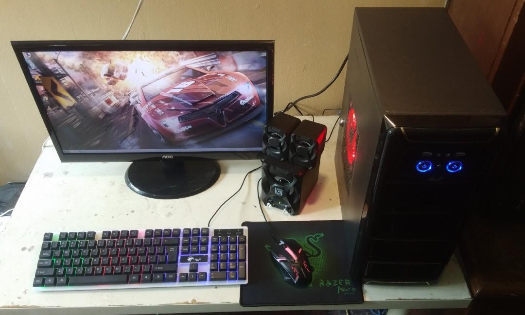 FULLSET GTX PC Gaming Budget WiFi with Monitor | Complete Accessories ...