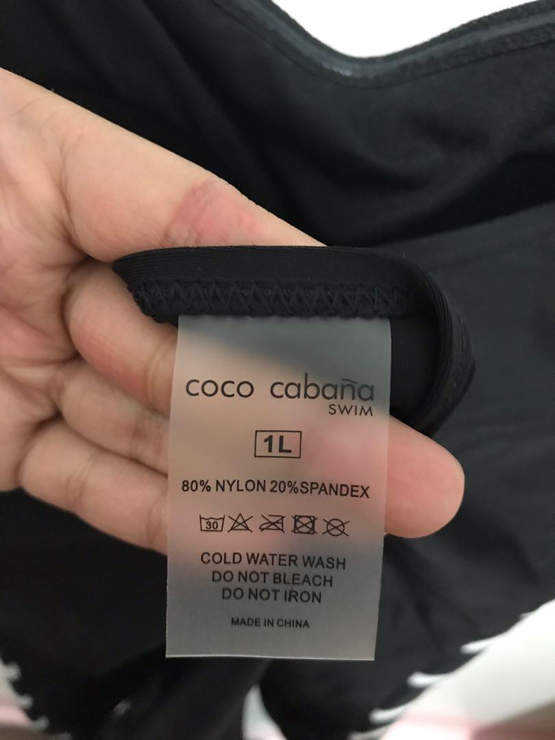 Plus Size CoCo Cabana Black and White Swimsuit, Women's Fashion ...