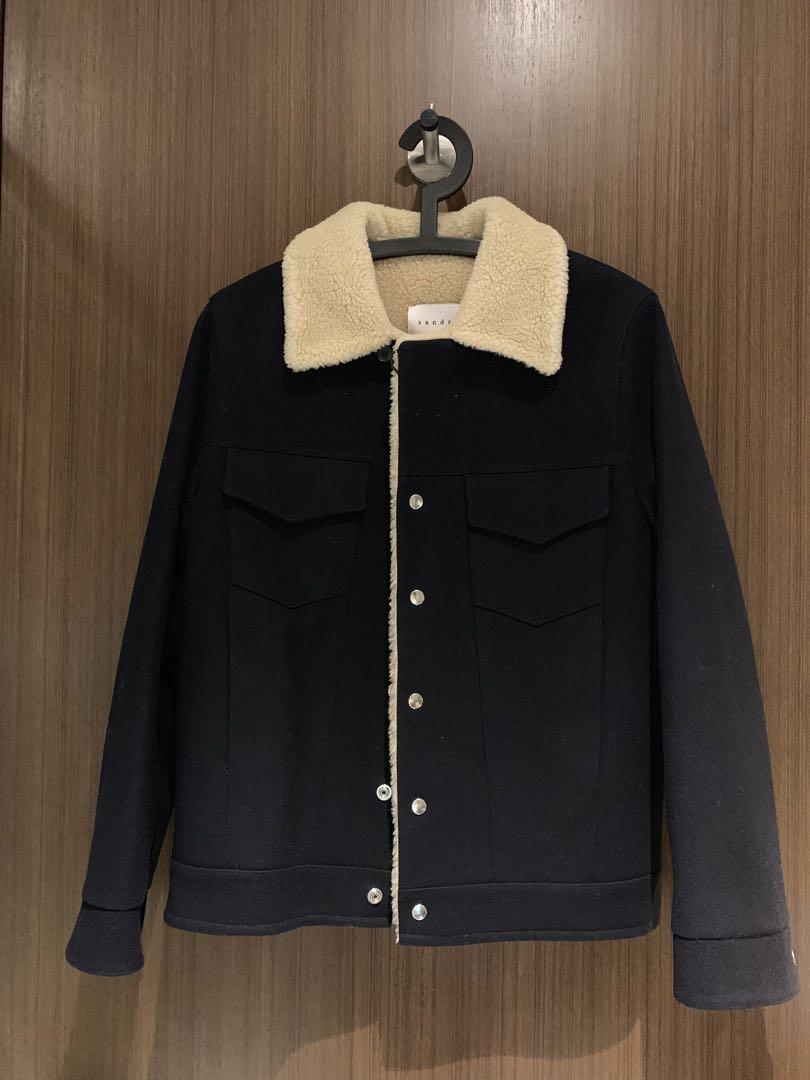 Sandro Shearling Jacket, Men's Fashion, Coats, Jackets and Outerwear on ...