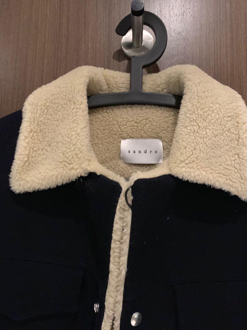Sandro Shearling Jacket, Men's Fashion, Coats, Jackets and Outerwear on ...