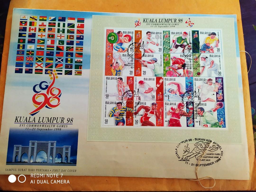 Setem sampul Surat Hari pertama SUKAN COMMONWEALTH GAMES 1998 KUALA ...