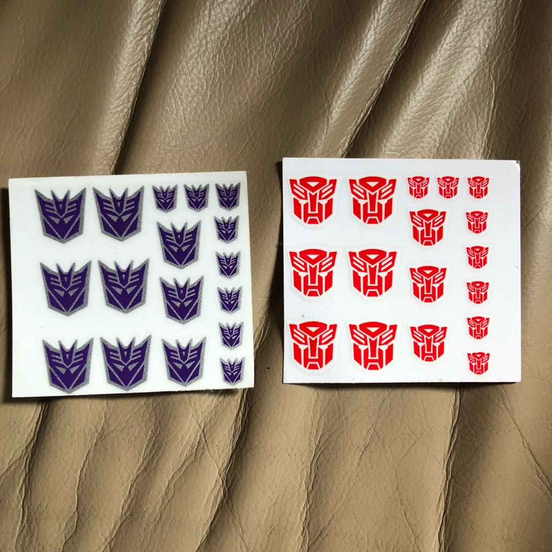 Transformers Autobot (white border) & Decepticon (silver border) Logo ...