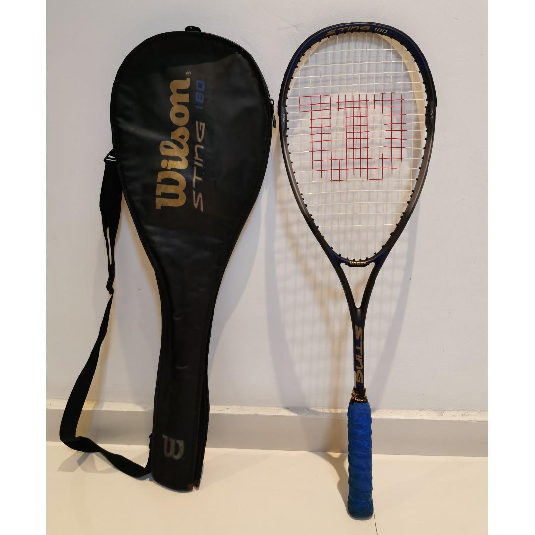 Wilson Sting 180 Squash Racket with cover, Sports Equipment, Sports ...