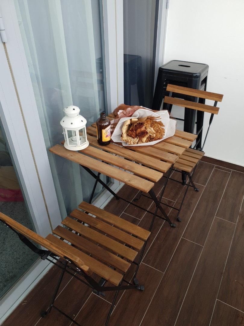 Wooden table amd chairs set, Furniture & Home Living, Furniture, Tables ...