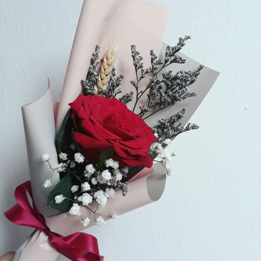 Single Stalk Red Rose Bouquet, Hobbies & Toys, Stationery & Craft ...