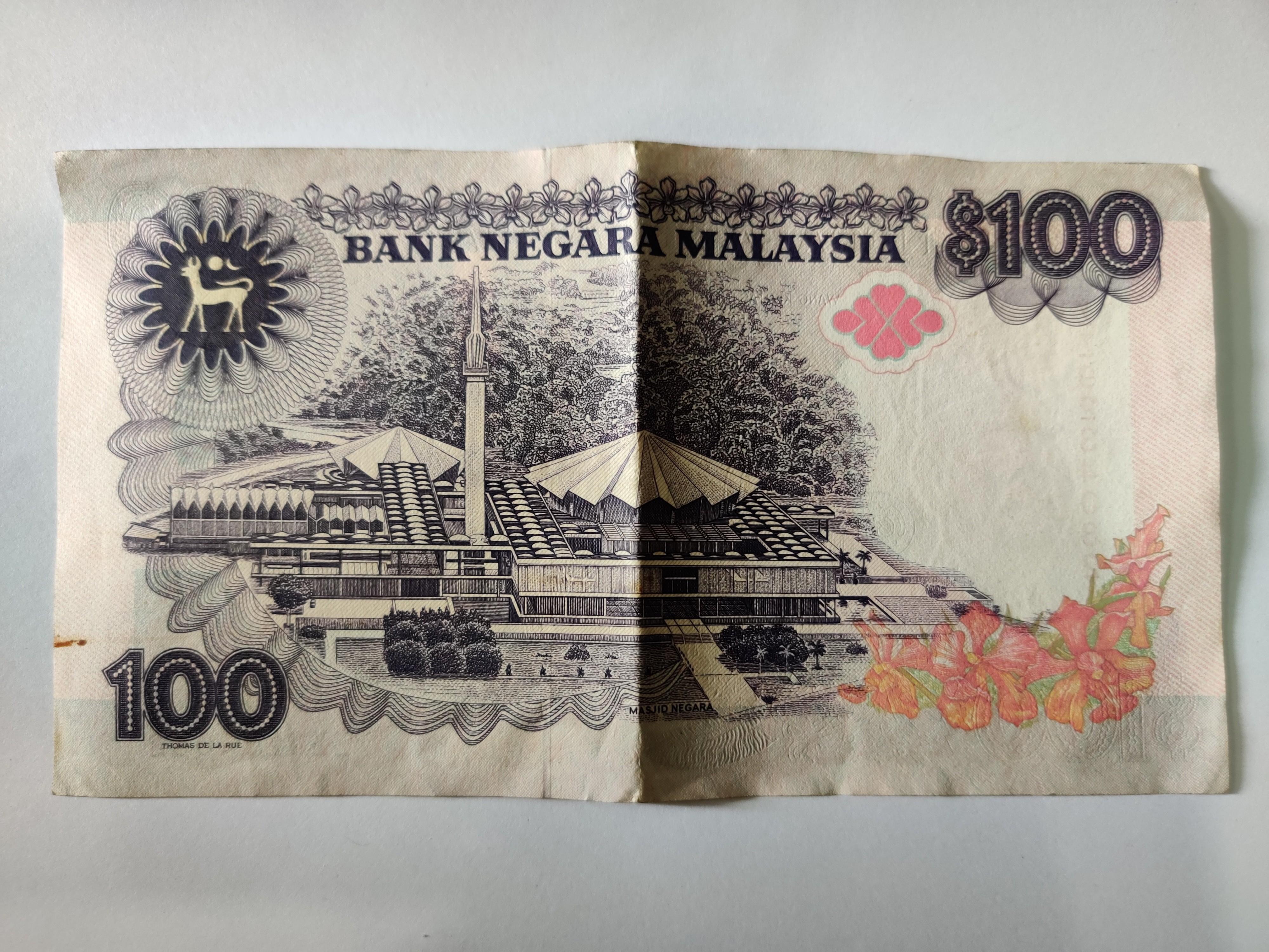 $100 Seratus Ringgit Old Rare Malaysia Note, Hobbies & Toys ...