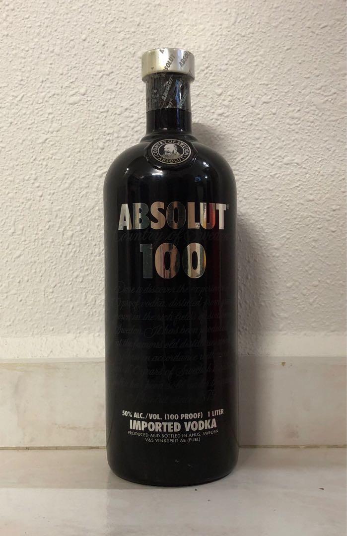 Absolut Vodka 100 Black 1L, Food & Drinks, Alcoholic Beverages on Carousell