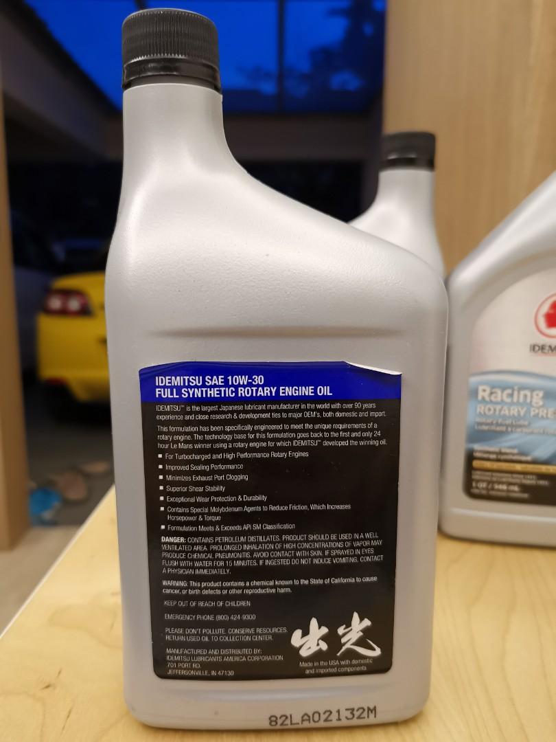 Idemitsu Rotary Engine Oil 10W-30 (4 bottles) and Idemitsu Rotary ...
