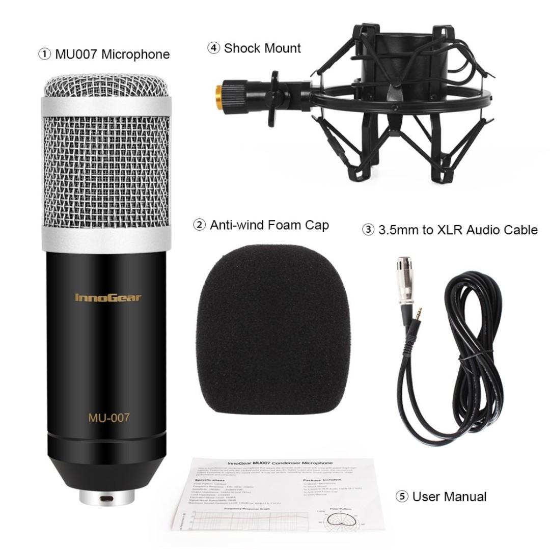 (45) InnoGear Cardioid Studio Condenser Microphone Professional ...
