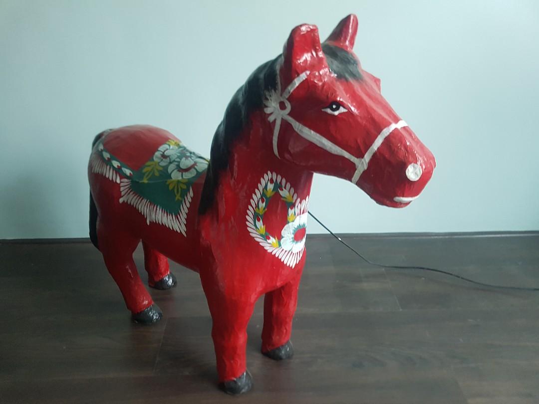 Paper Mache Red Horse, Hobbies & Toys, Stationary & Craft, Craft ...