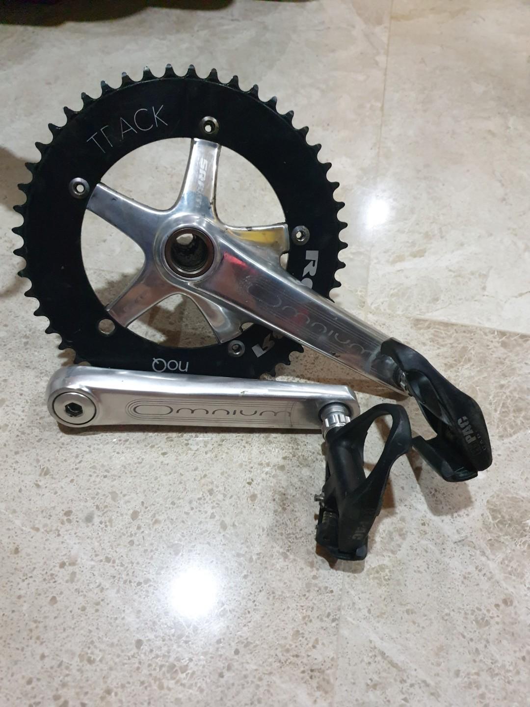 Sram Omnium x Rotor Chainring Crankset, Sports Equipment, Bicycles ...