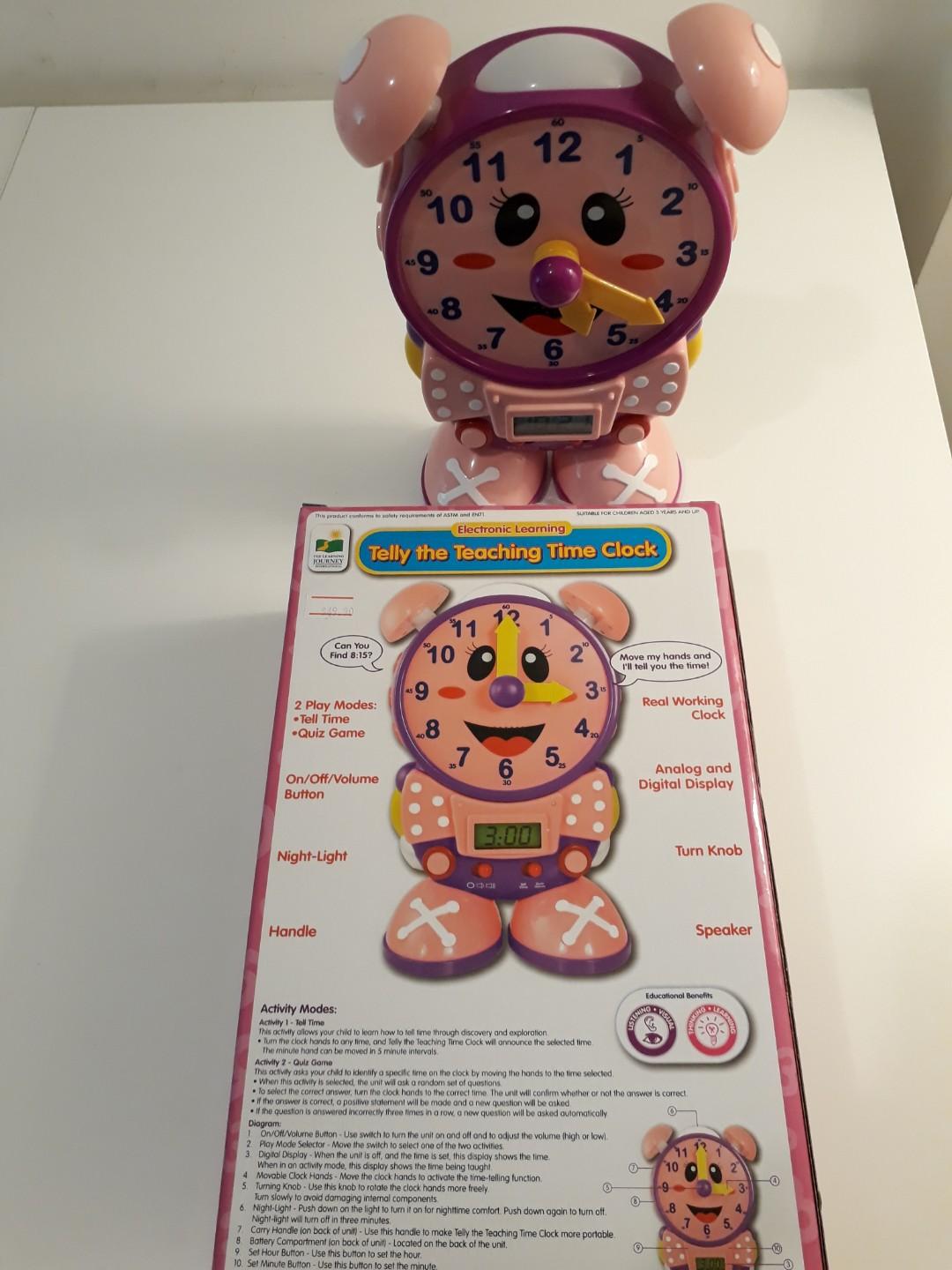 TELLY THE TEACHING TIME CLOCK, Hobbies & Toys, Toys & Games on Carousell