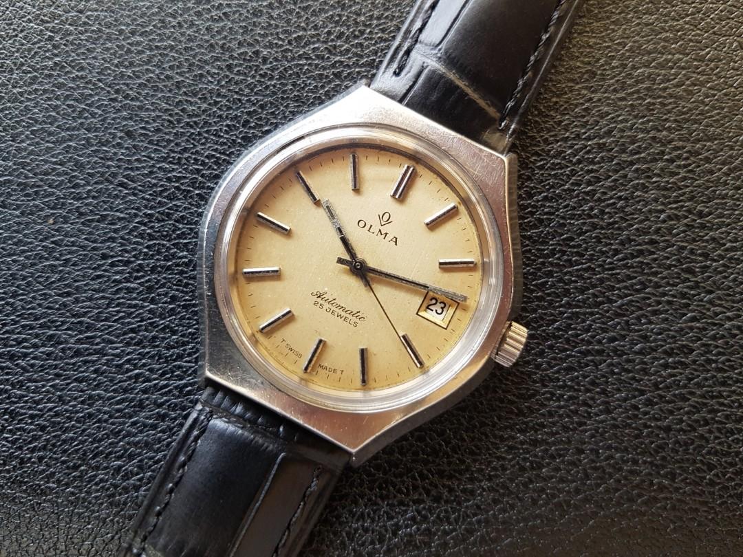 vintage swiss made Olma automatic gents watch, Women's Fashion, Watches ...