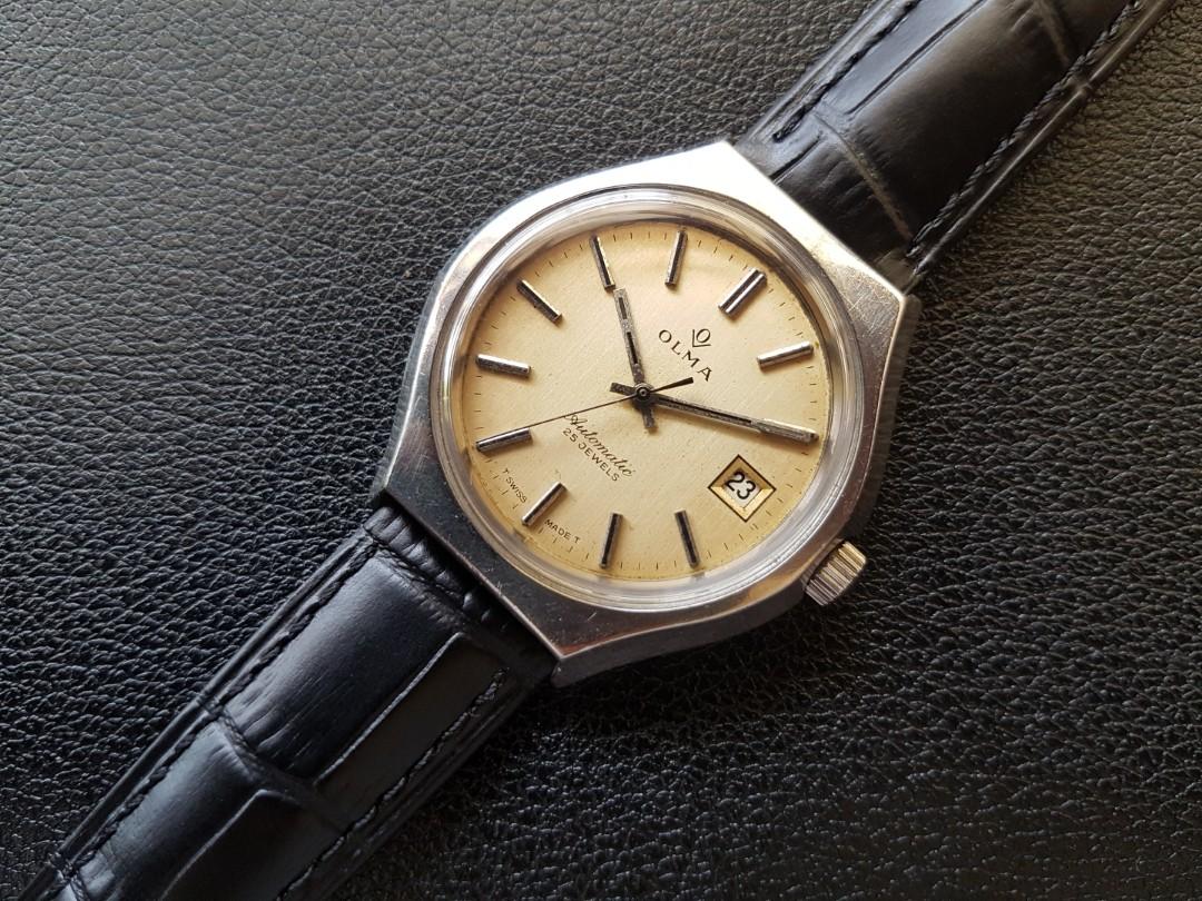 vintage swiss made Olma automatic gents watch, Women's Fashion, Watches ...