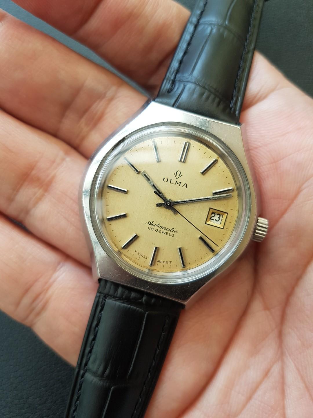 vintage swiss made Olma automatic gents watch, Women's Fashion, Watches ...