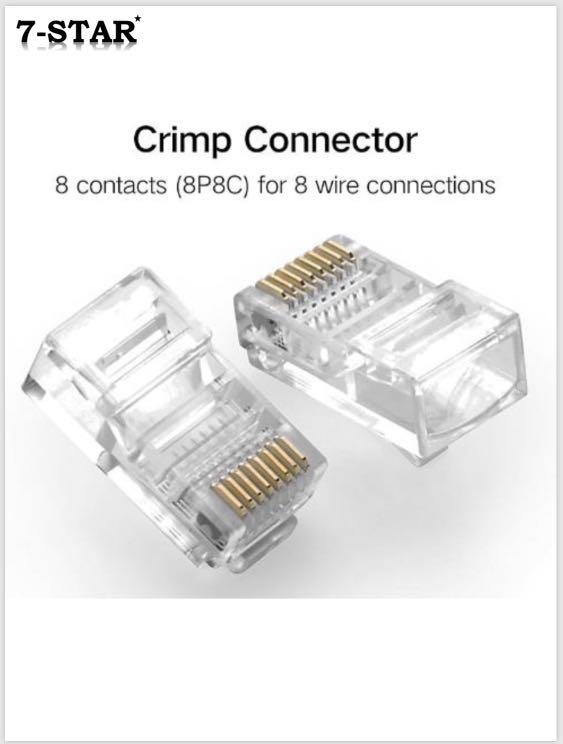 [100PCS] RJ45 Connector for CAT6, CCTV Camera, IP Camera, Lan Cable ...