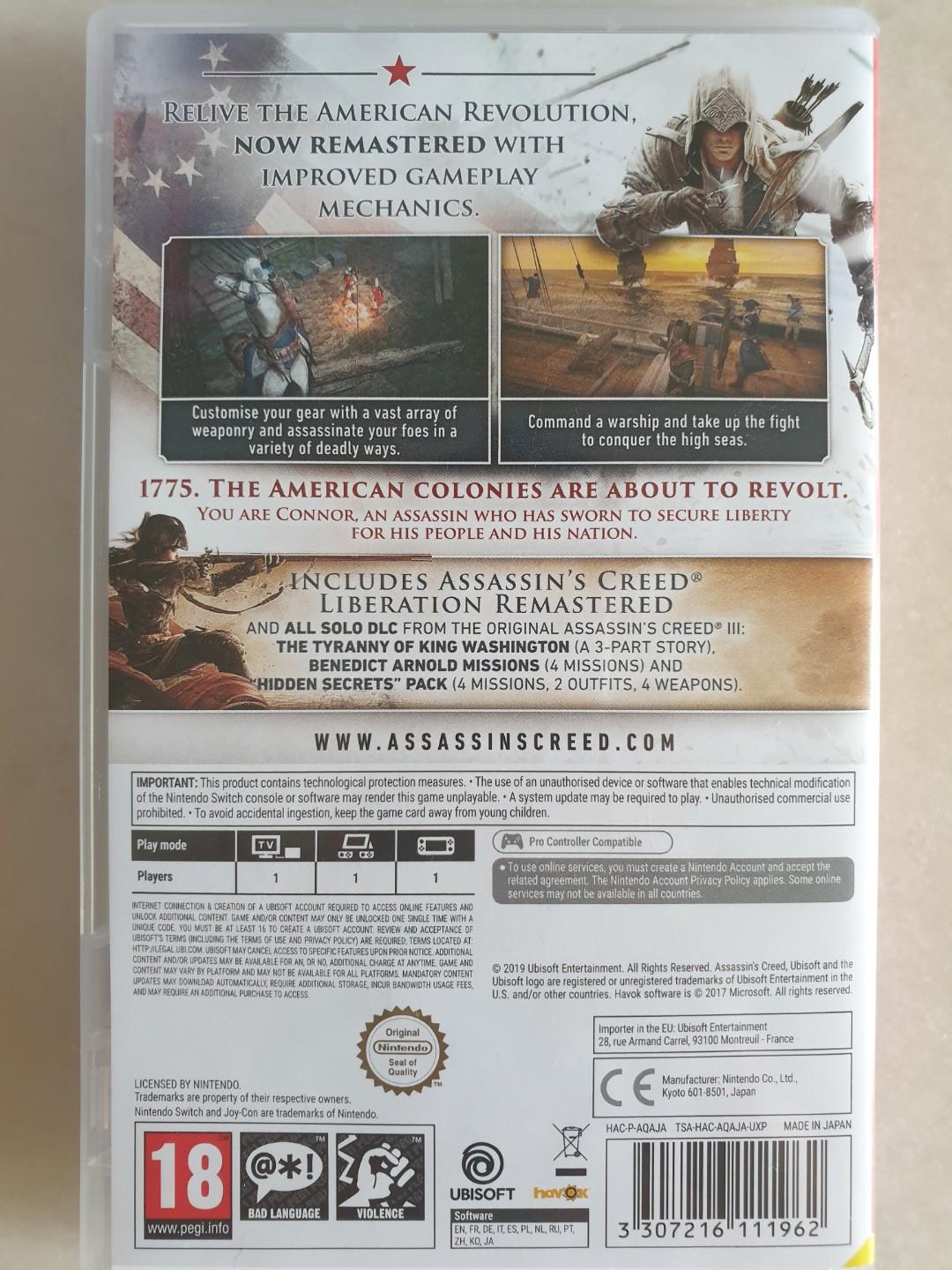 Assassin's creed III Remastered, Video Gaming, Video Games, PlayStation ...