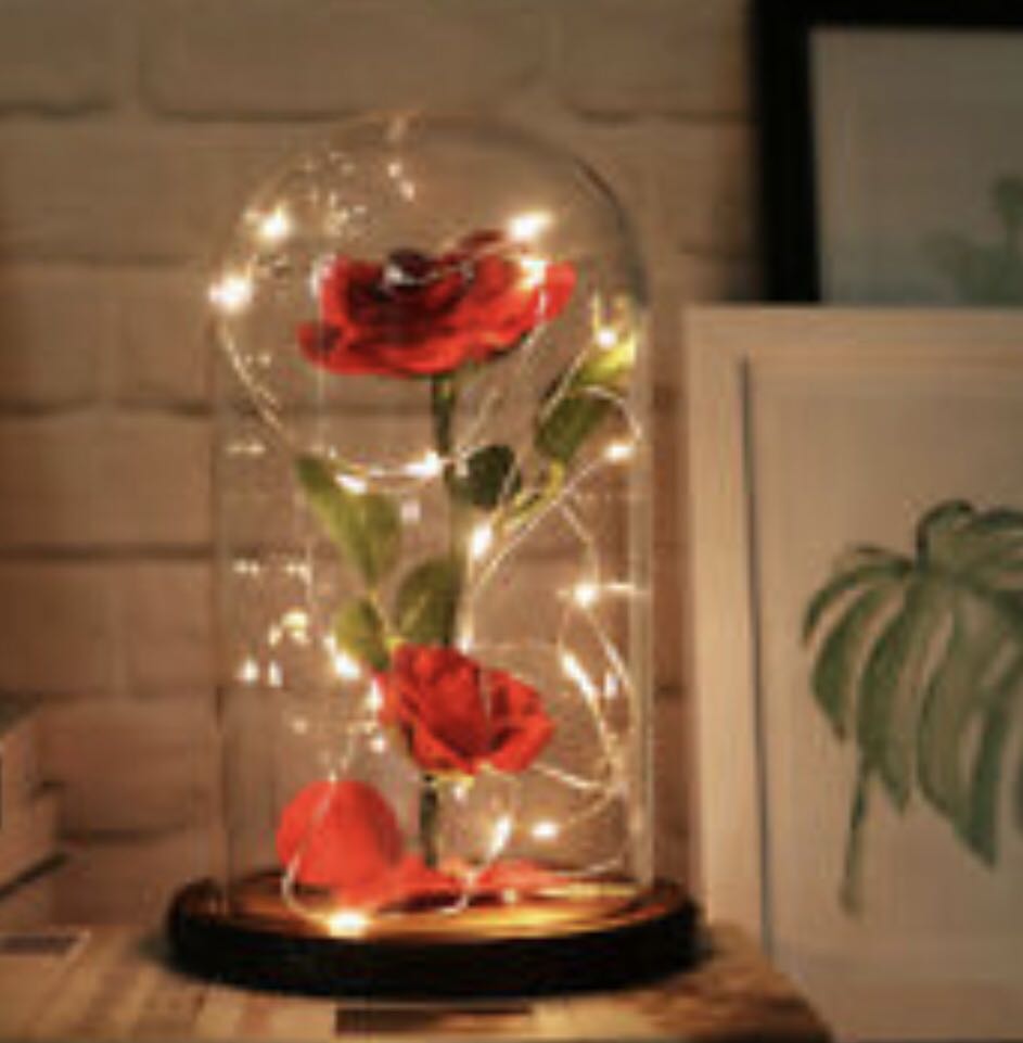 V day Valentine big Rose dome Jar (Beauty & The Beast) bell Jar ...