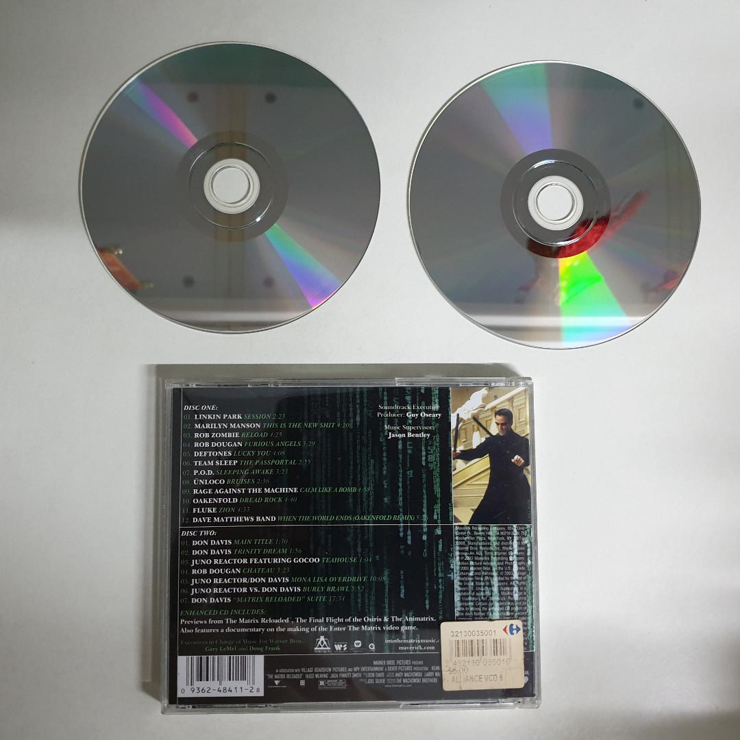 Matrix Reloaded 2 CD Set Soundtrack Music From & Inspired By The Motion ...