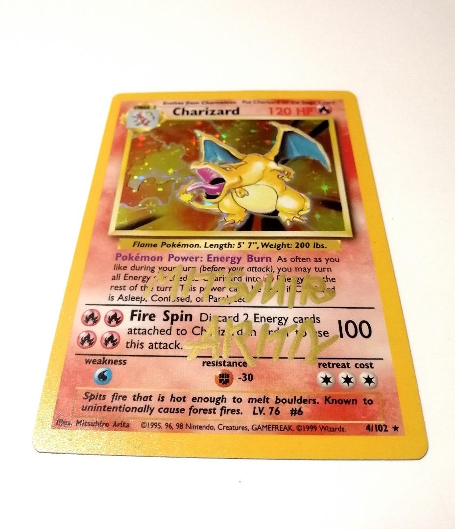 Mitsuhiro Arita Signed Base Set Charizard, Hobbies & Toys, Toys & Games ...