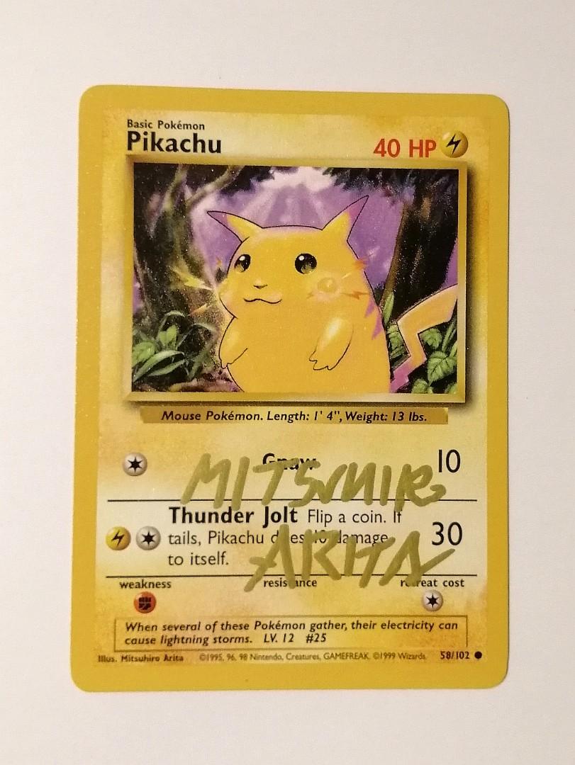 Mitsuhiro Arita Signed Base Set Pikachu, Hobbies & Toys, Toys & Games ...