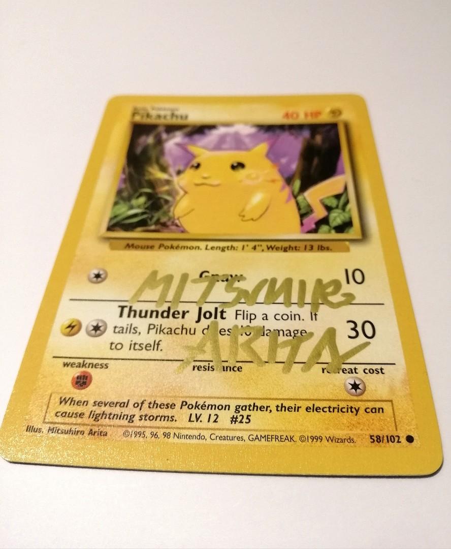 Mitsuhiro Arita Signed Base Set Pikachu, Hobbies & Toys, Toys & Games ...