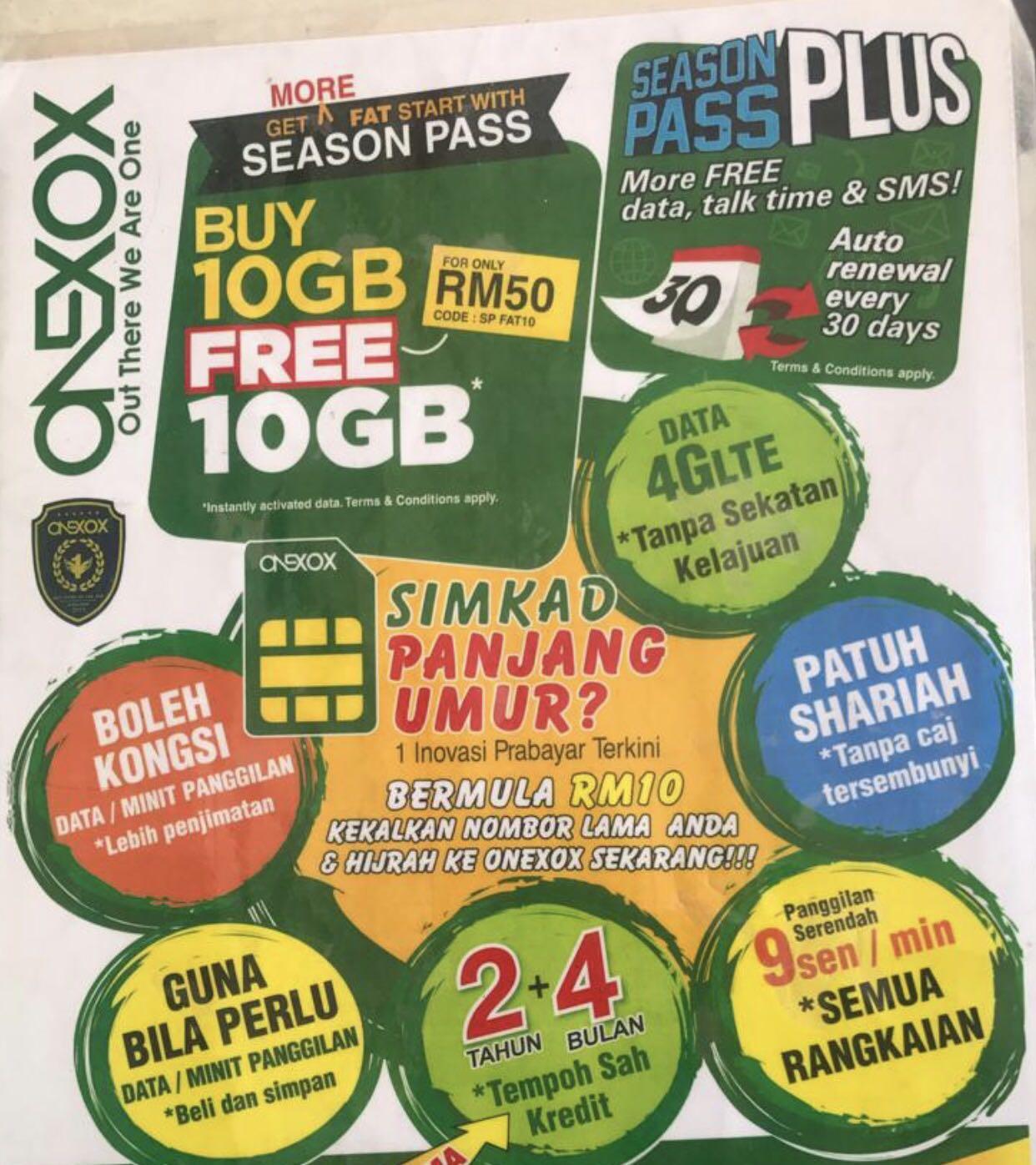 ONEXOX Prepaid SimCard XOX Malaysia , Mobile Phones & Gadgets, Mobile ...