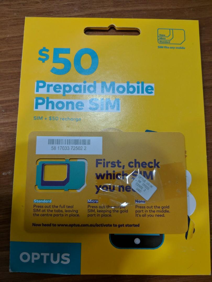 Optus Prepaid Sim for Australia, Mobile Phones & Gadgets, Mobile ...