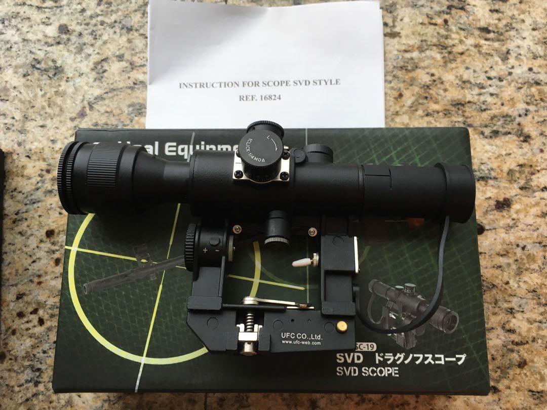 PSO-1 style scope for SVD, AK Airsoft for Wargame by UFC/S&T 全新俄式SVD ...